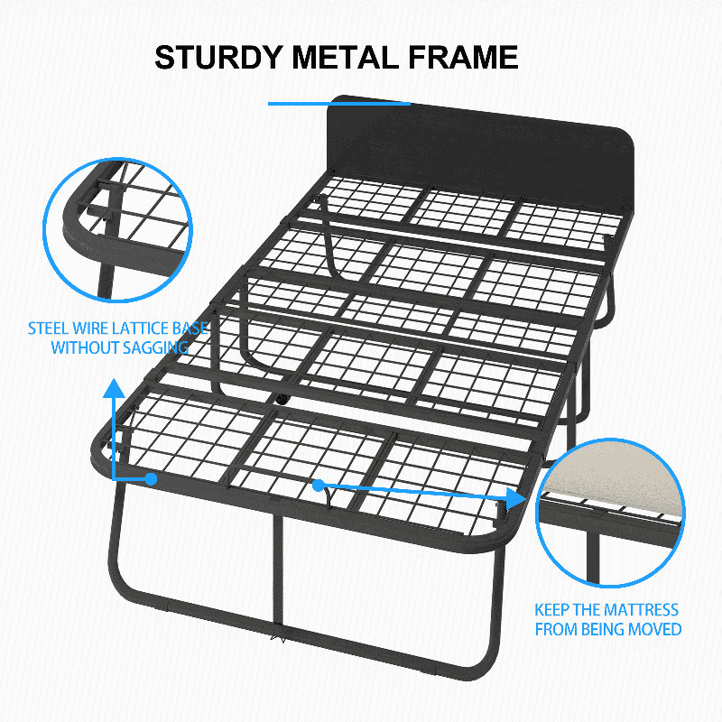 Alwyn Home Folding Bed With 5" Foam Mattress, 75" Rollaway Bed, Cot ...